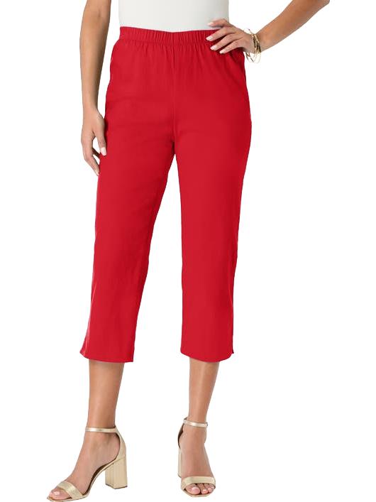 ROAMAN'S Roaman's Comfort Stretch Capri Jeans with Side Slits